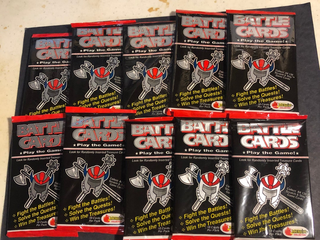 10 Packs--1993 Merlin BATTLE CARDS TCG Card Game Booster Packs-new ...