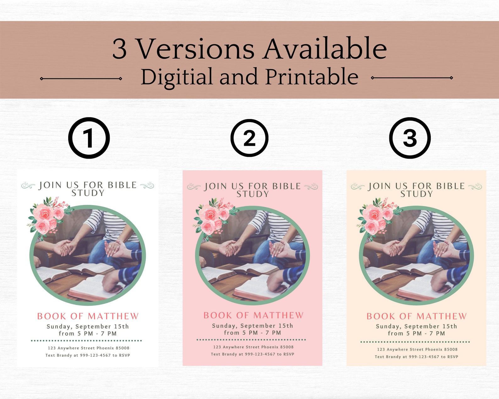 Bible Study Invitation Digital and Printable Three Different | Etsy