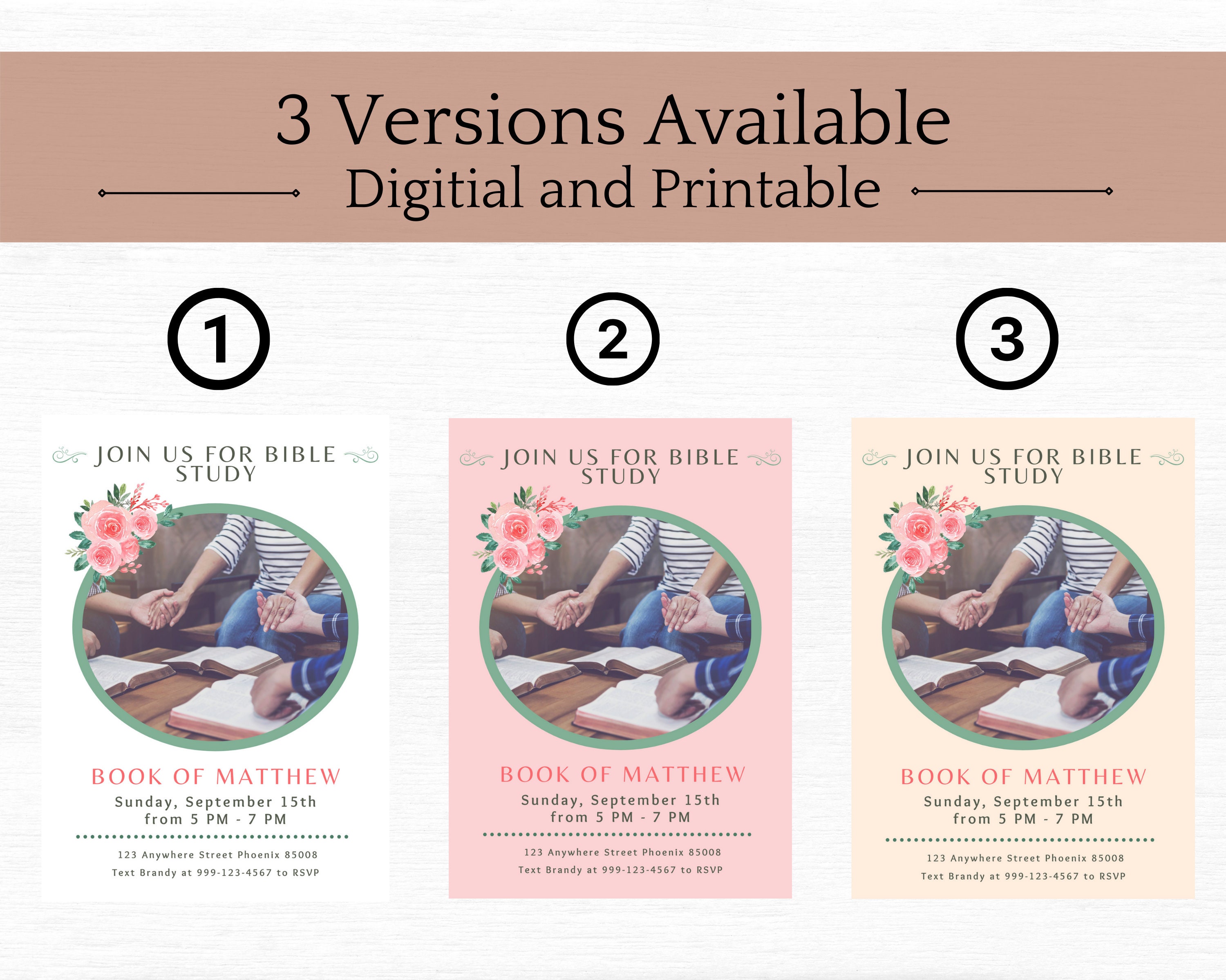 Bible Study Invitation Digital and Printable Three Different | Etsy