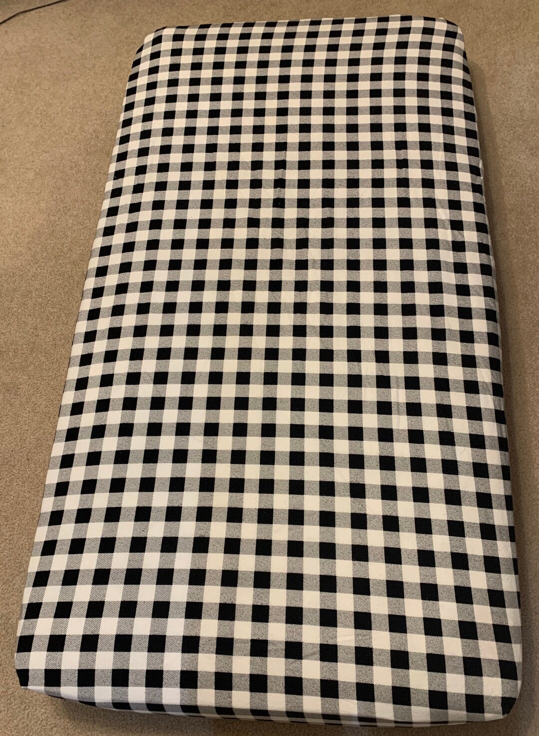 Black and White Buffalo Check Crib Sheet - Etsy