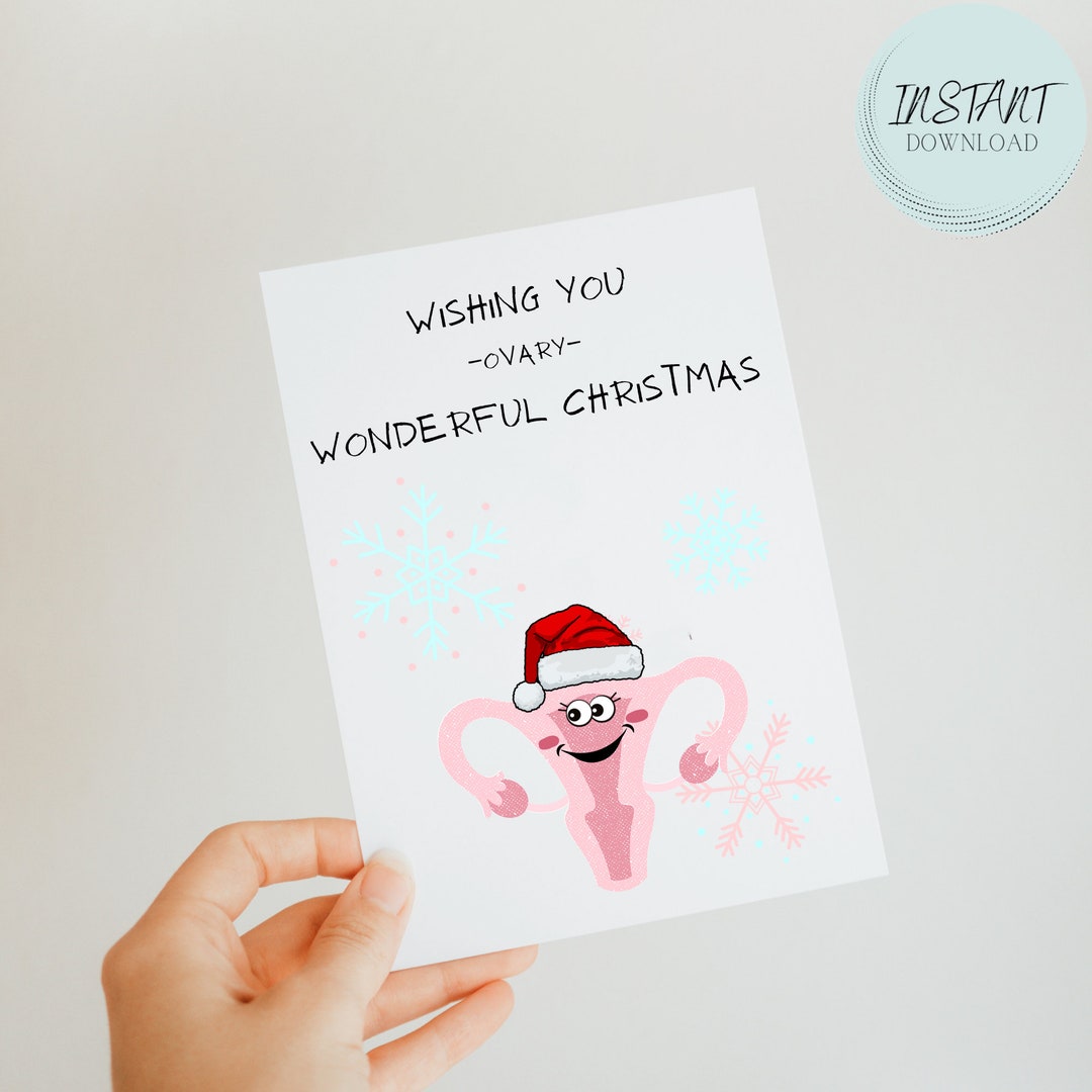Ovary Merry Christmas Card, Uterus Christmas Card, OBGYN Christmas Card ...