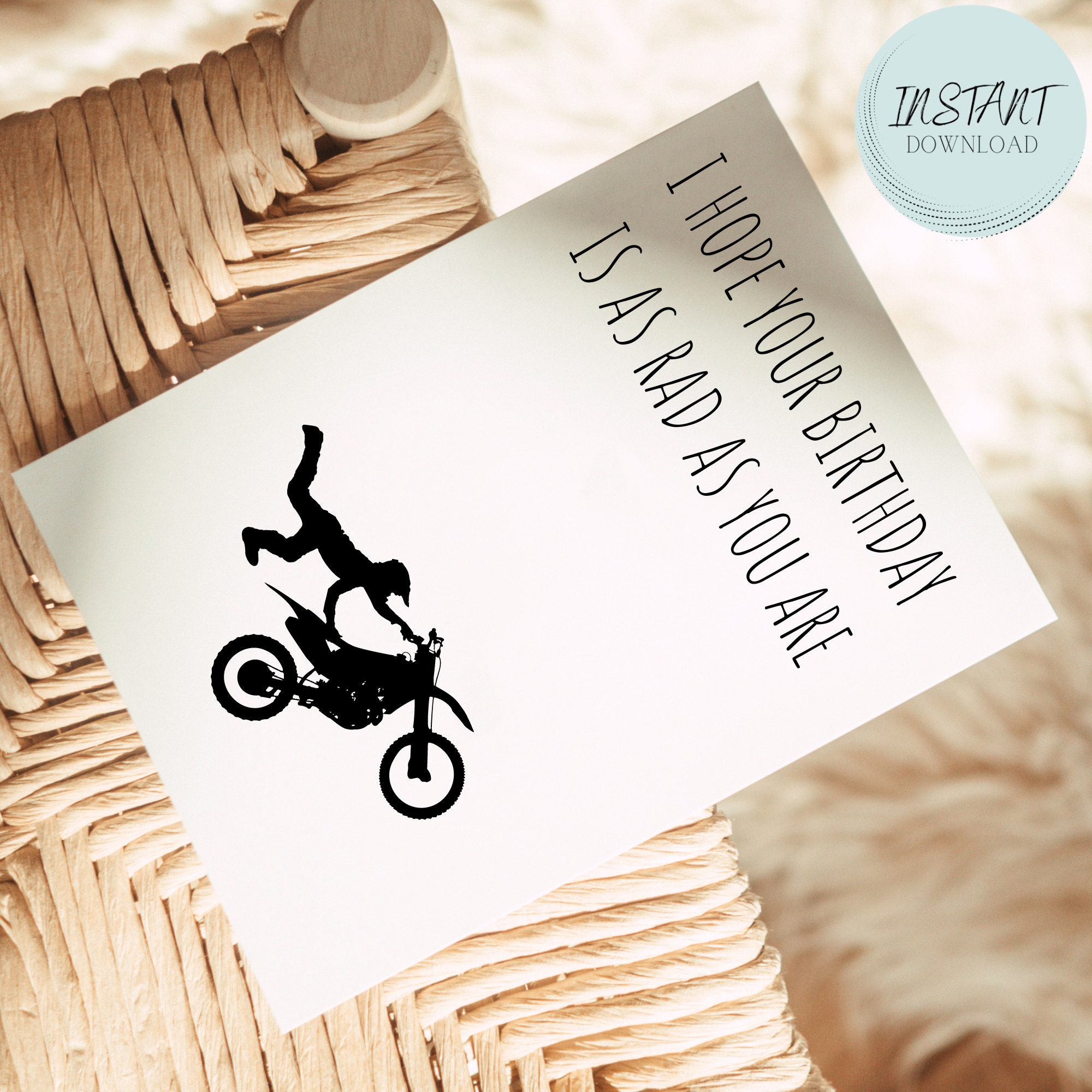 I Hope Your Birthday is as Rad as You Are; Birthday Card, Dirt Bike ...
