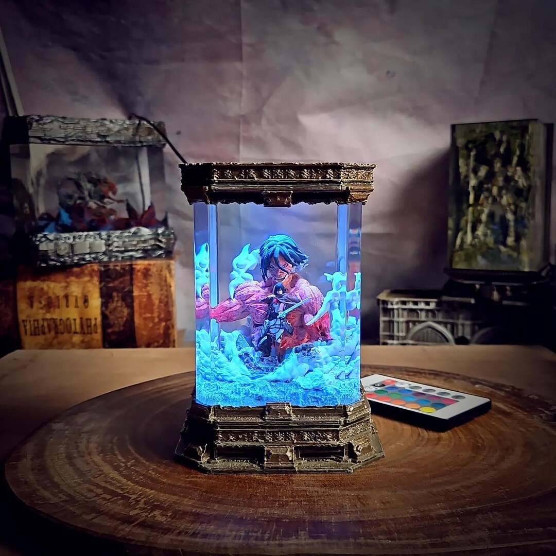 Eren Yeager Titan Attack on Titan Resin Lamp, Anime LED Night Light ...