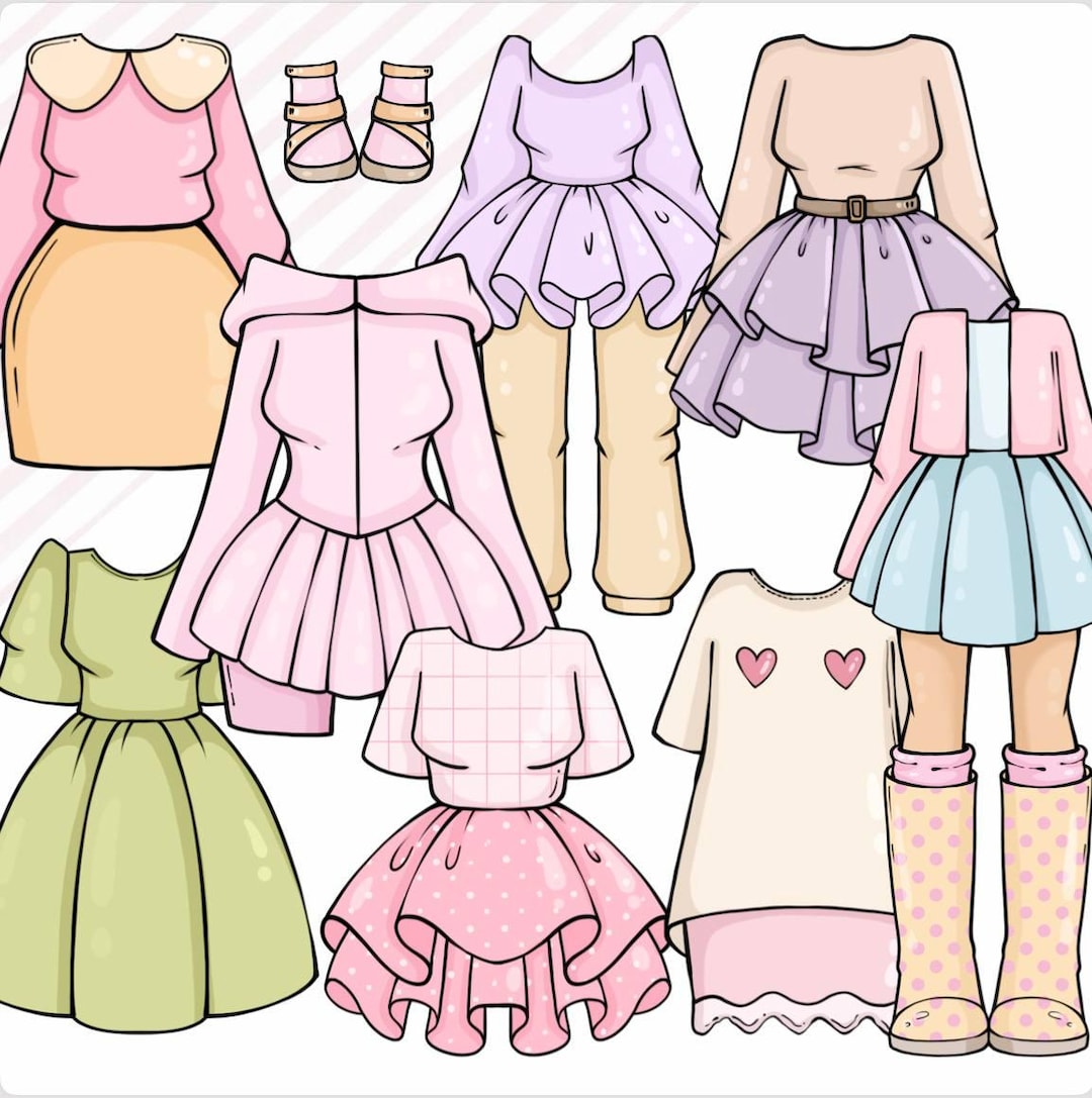 Luna Paper Doll Illustrations, Dress-up Coloring Pages (printable ...