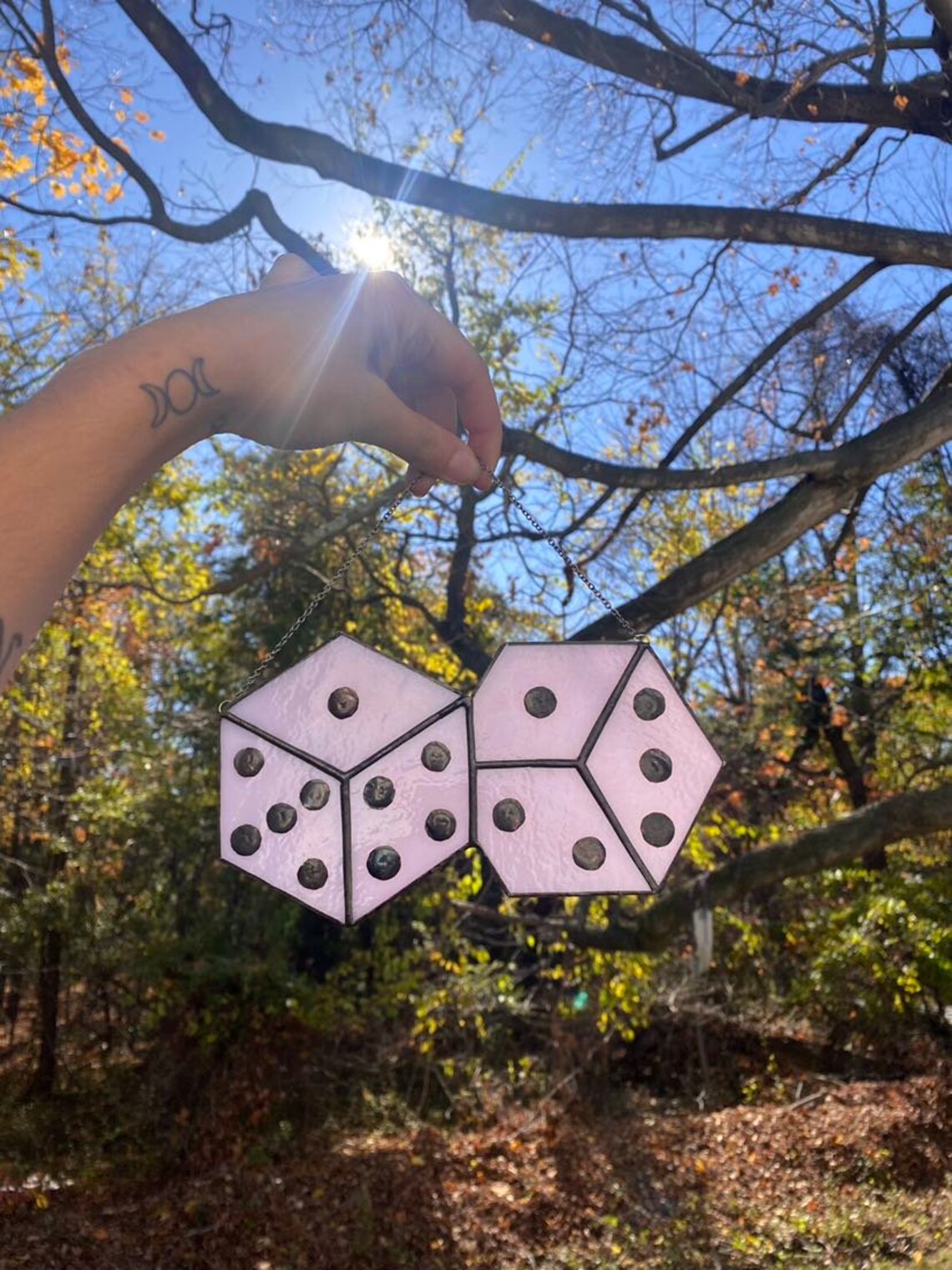 Hanging Dice Stained Glass Art - Etsy