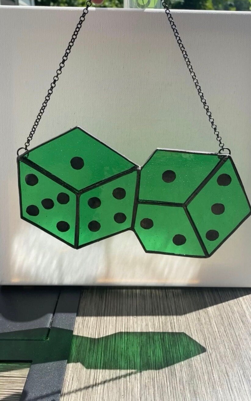Hanging Dice Stained Glass - Etsy