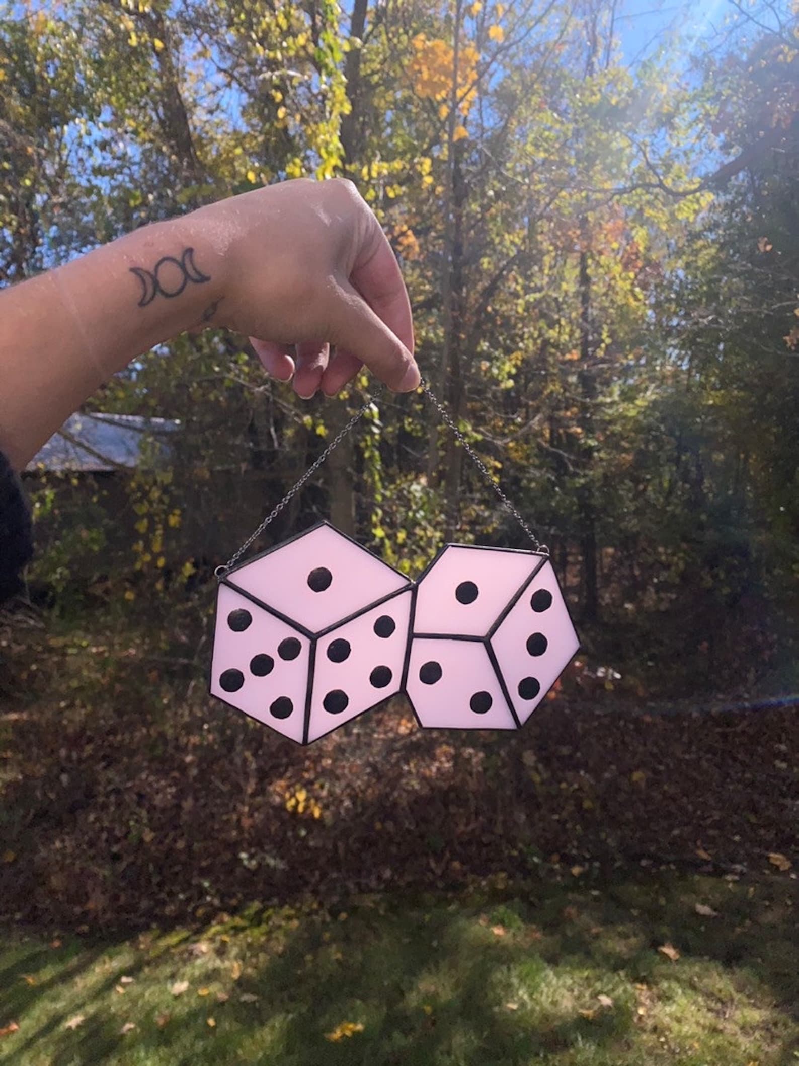 Hanging Dice Stained Glass Art - Etsy