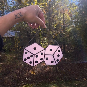 Hanging Dice Stained Glass Art - Etsy