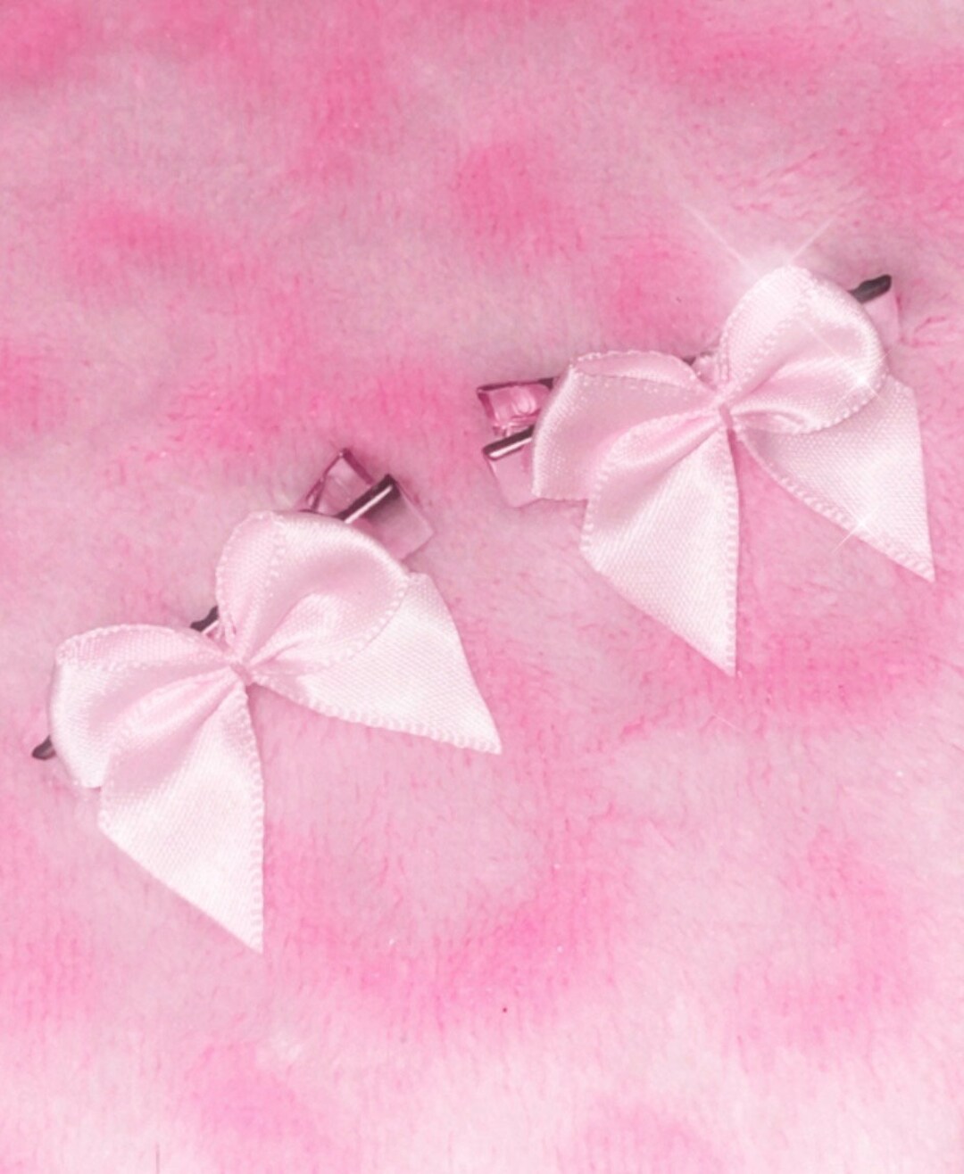 Mini Pink Satin Hair Bows Tiny Hair Clips Hair Accessories Hair ...