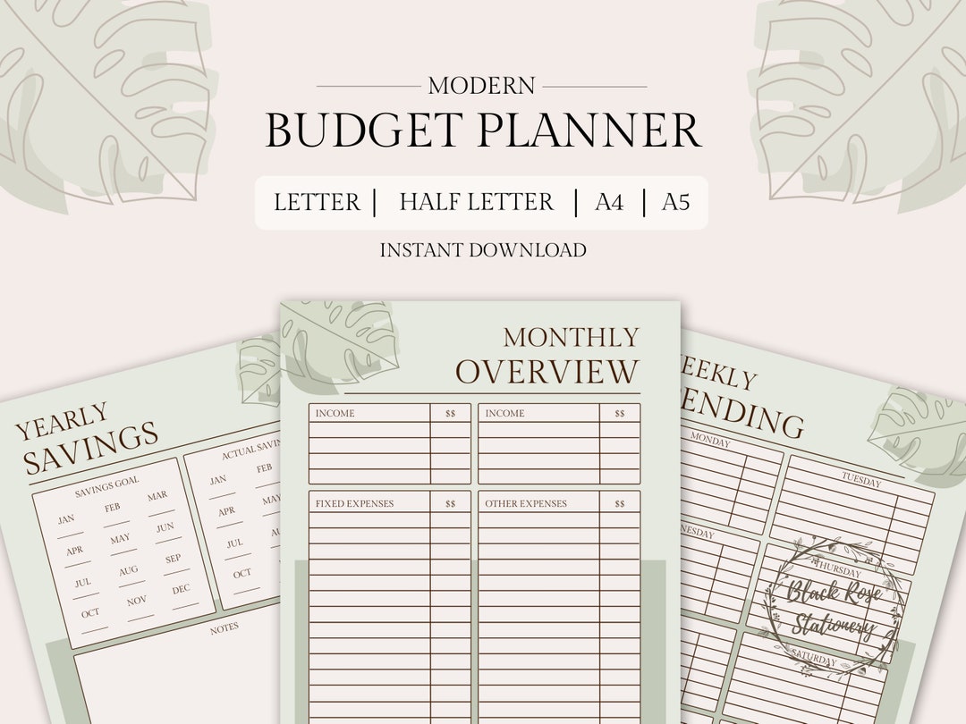 Printable Budget Planner | Modern Budget Planner | Personal Finance ...