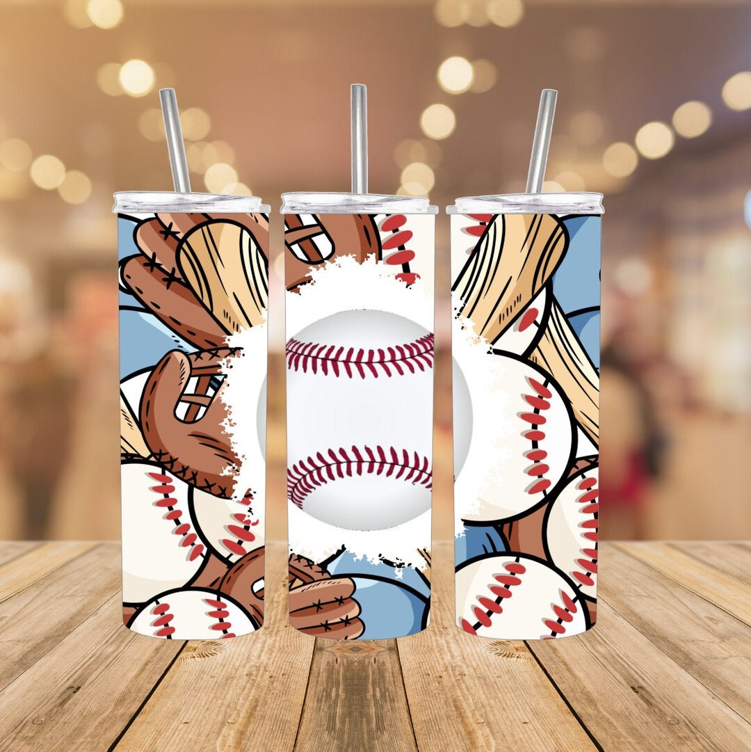 Baseball Seamless Sublimation Designs - 20 Oz Skinny Straight & Tapered ...