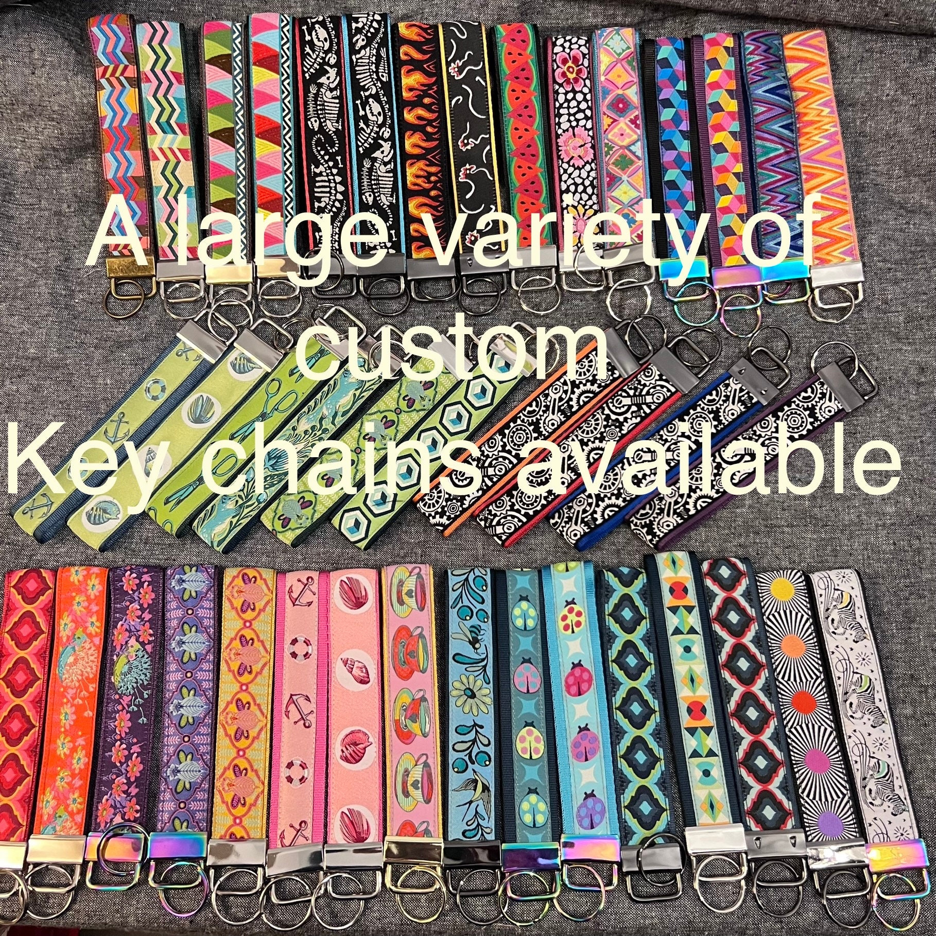 Tula Pink Neon Birds & Bees Ribbon Wrist Strap Keychain Fob - Etsy