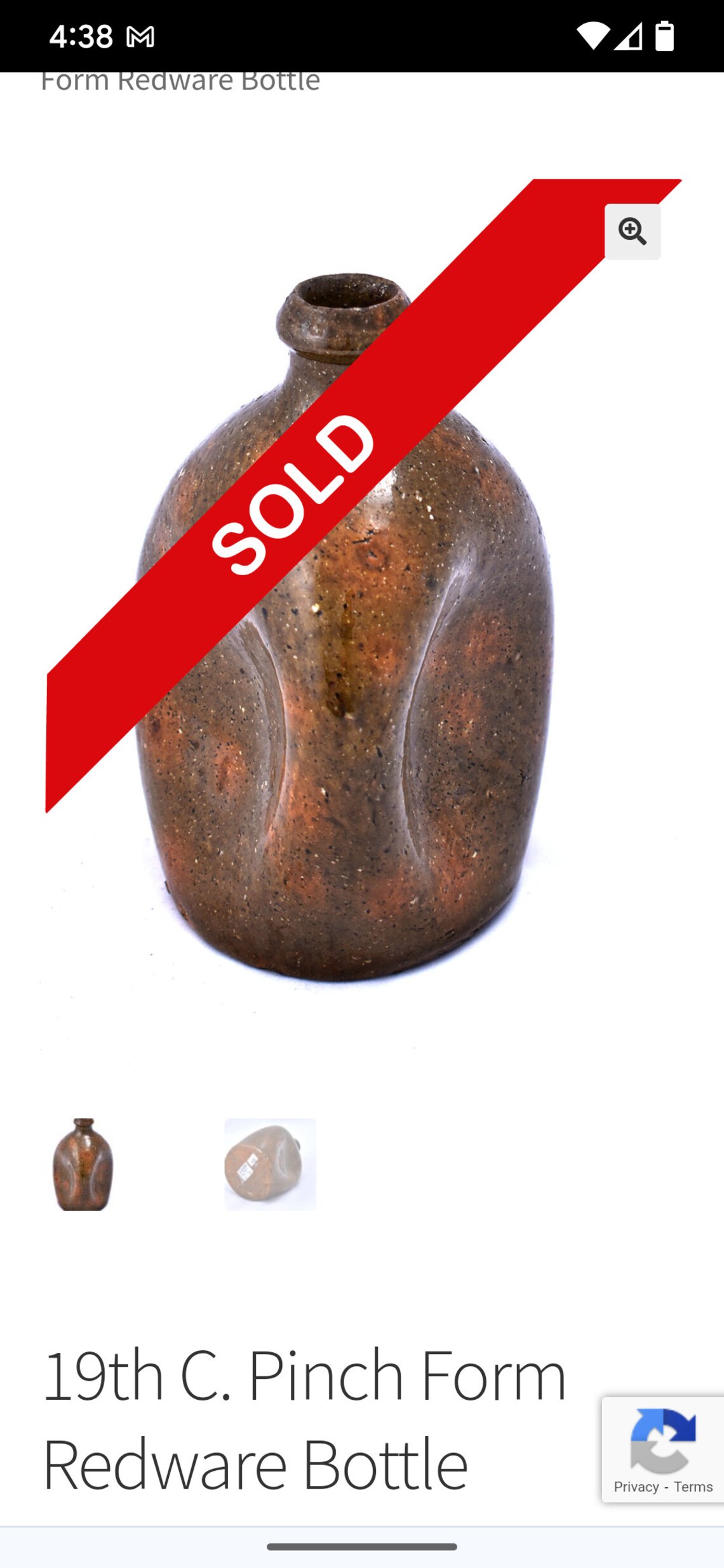 19th Century Pinch Form Redware Bottle RARE - Etsy