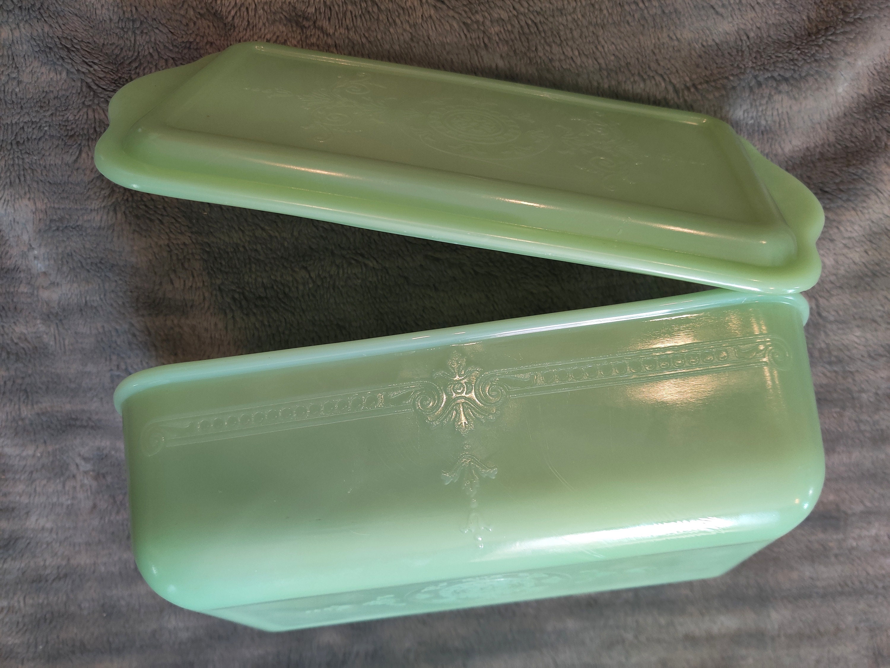 Vintage Jadeite Anchor Hocking Green Loaf Pan With Cover - Etsy