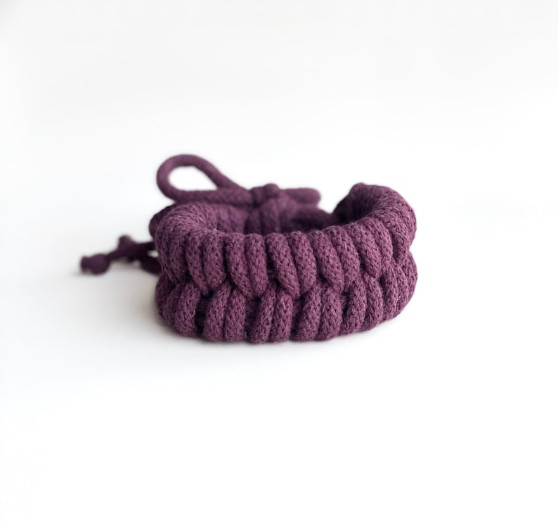 Knotted Cotton Rope Bracelet Made From Lightweight Cotton Cord, Chunky ...