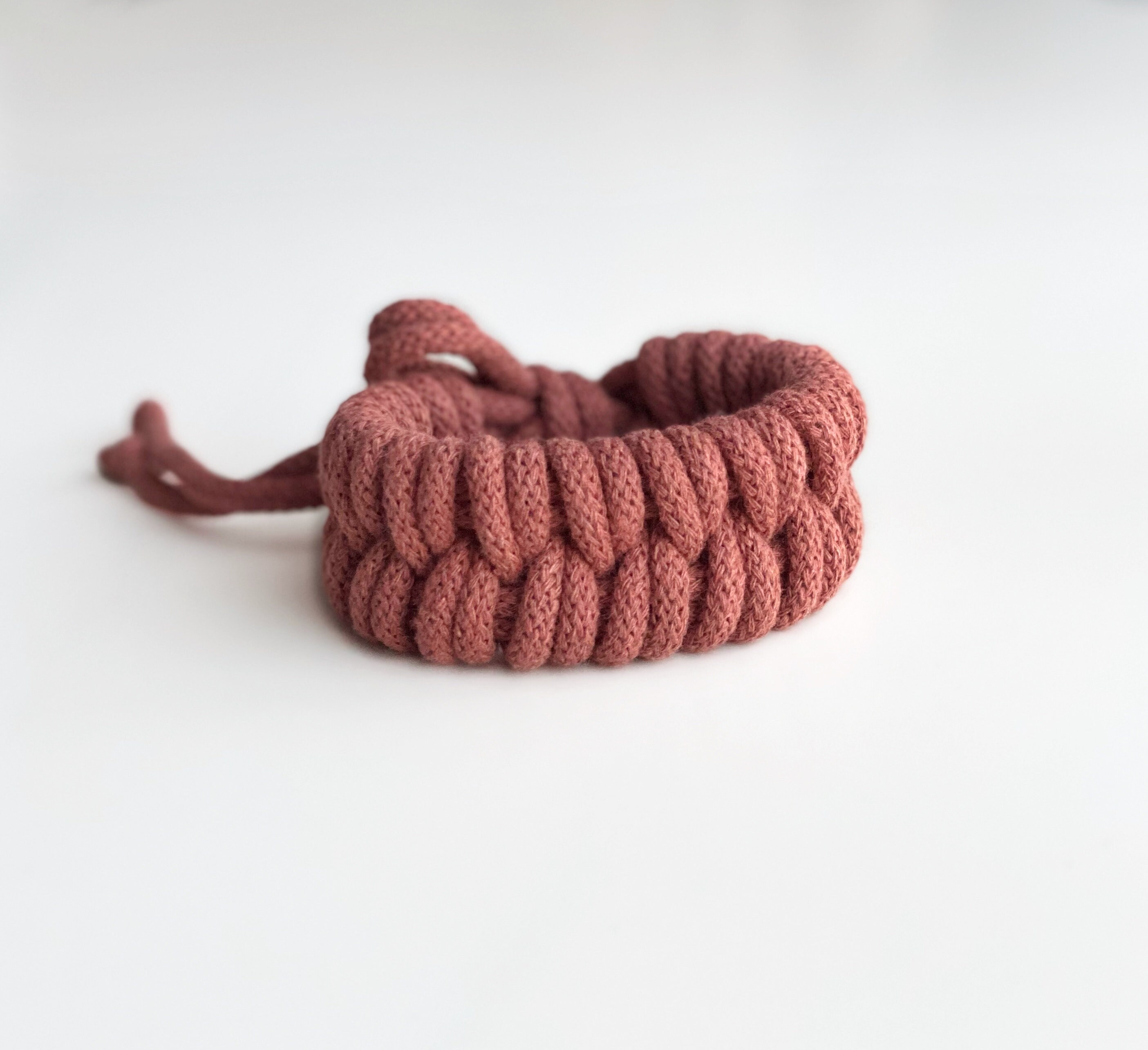 Knotted Cotton Rope Bracelet Made From Lightweight Cotton Cord, Chunky ...