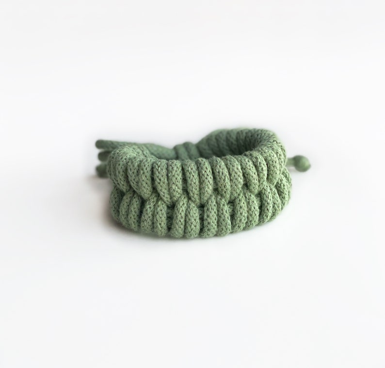 Knotted Cotton Rope Bracelet Made From Lightweight Cotton Cord, Chunky ...