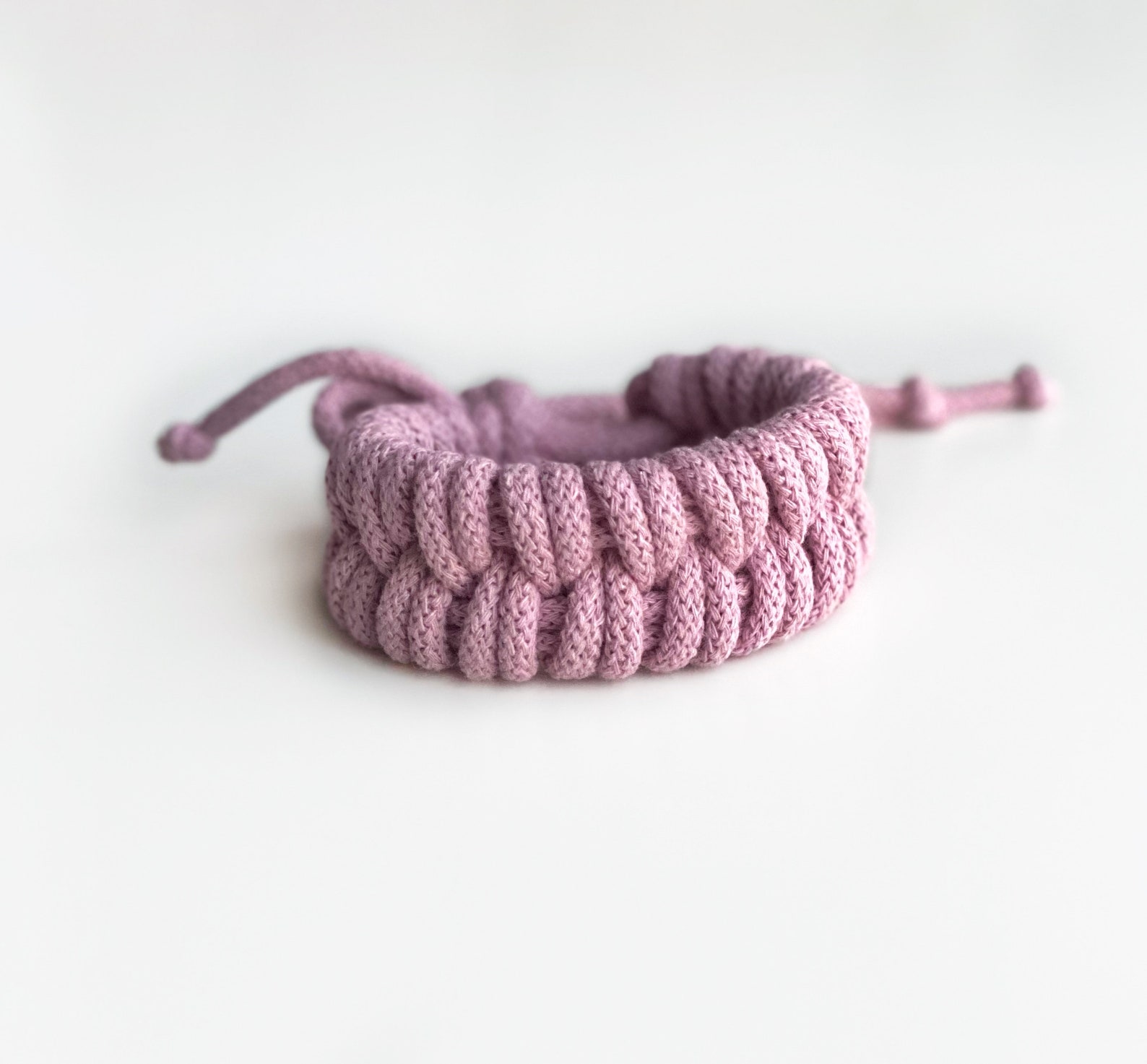 Knotted Cotton Rope Bracelet Made From Lightweight Cotton Cord, Chunky ...