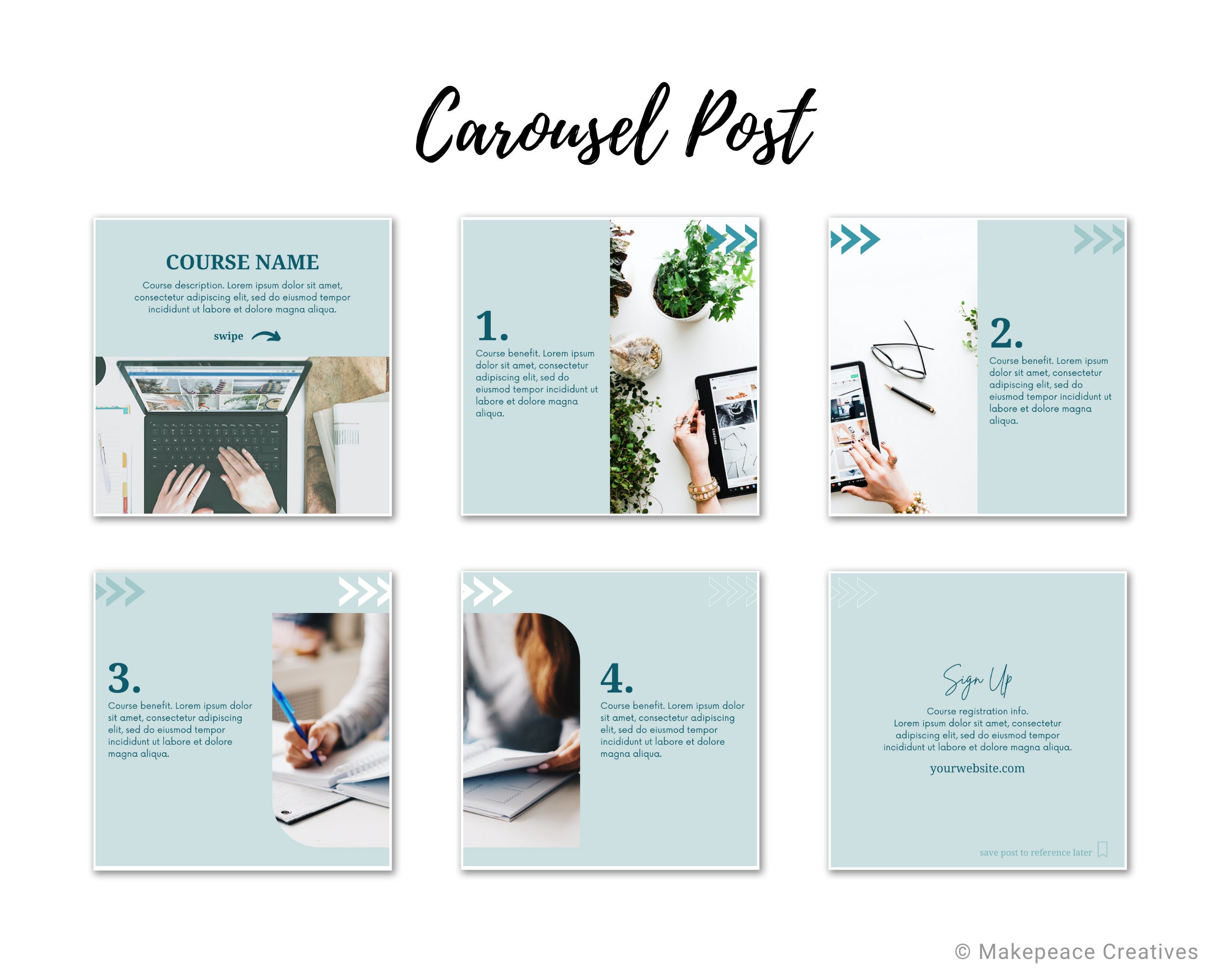 Linkedin Square Canva Social Media Templates, Turquoise Linkedin ...