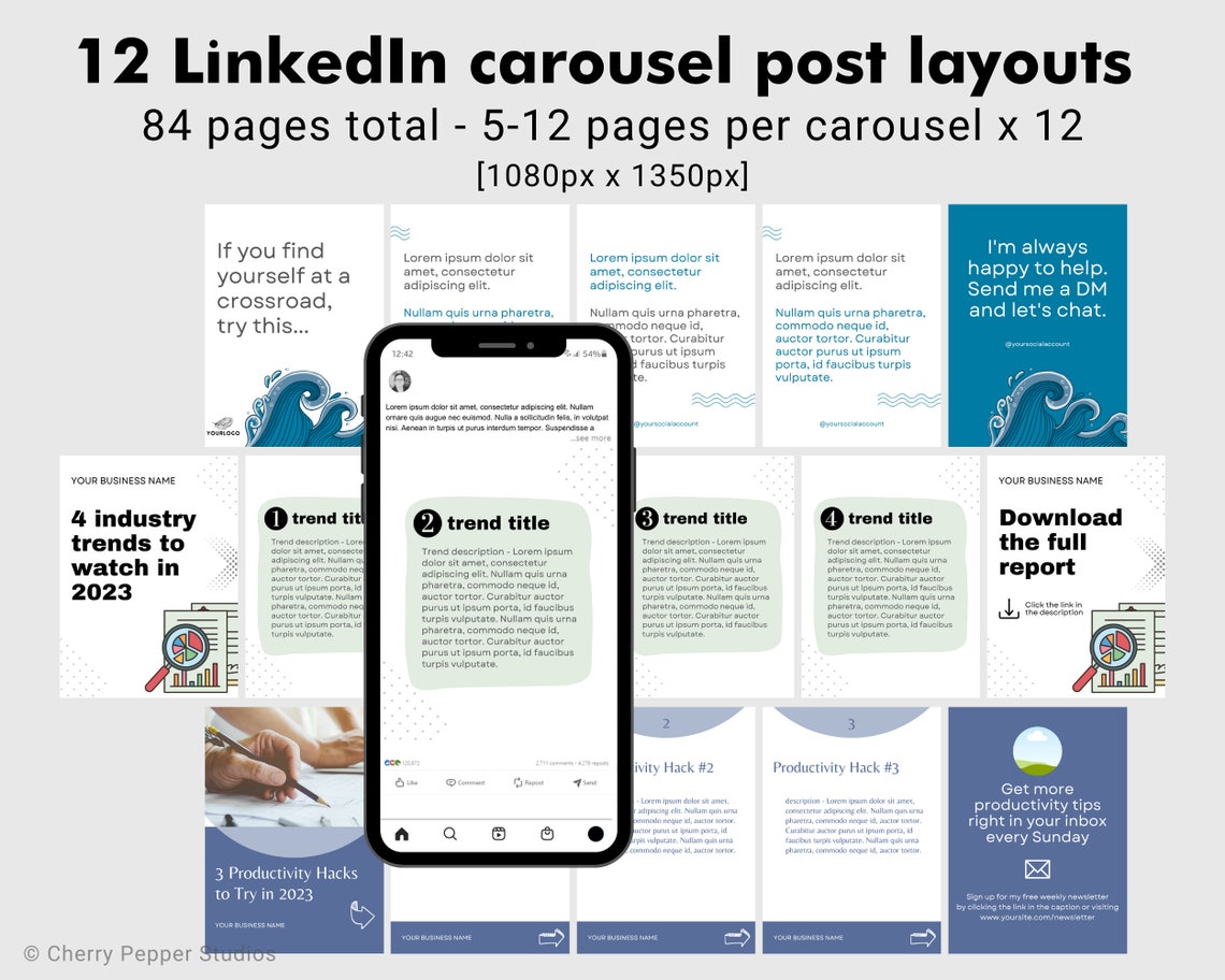 Linkedin Carousel Templates Canva PORTRAIT Linkedin Canva Template ...