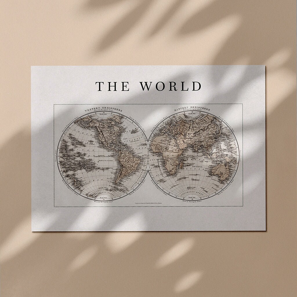 Exclusive World Map Large World Map Beige World Map - Etsy Ireland