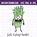 Punny Celery Svg, Kawaii Svg, Birthday Svg, Kitchen Wall Art, Vegetable ...
