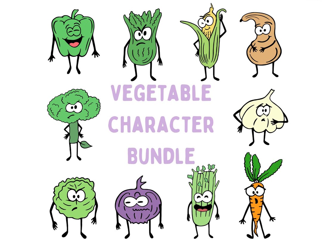 Kawaii Vegetables Clipart, Cute Vegetable Svg Bundle, Food Clipart ...