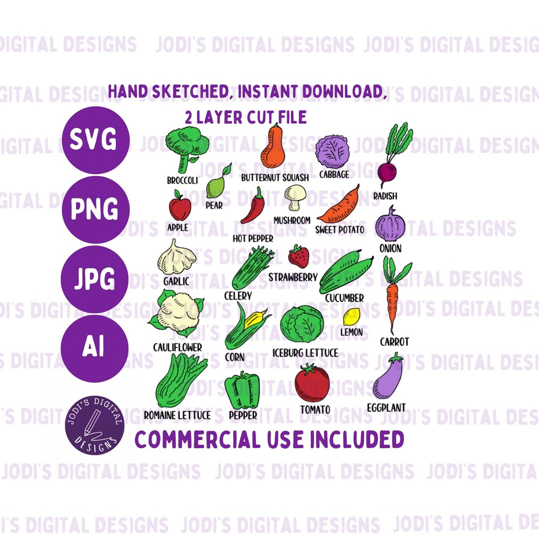 Vegetable SVG, Cricut Svg, Layered Svg, Svg Bundle, Digital Download - Etsy
