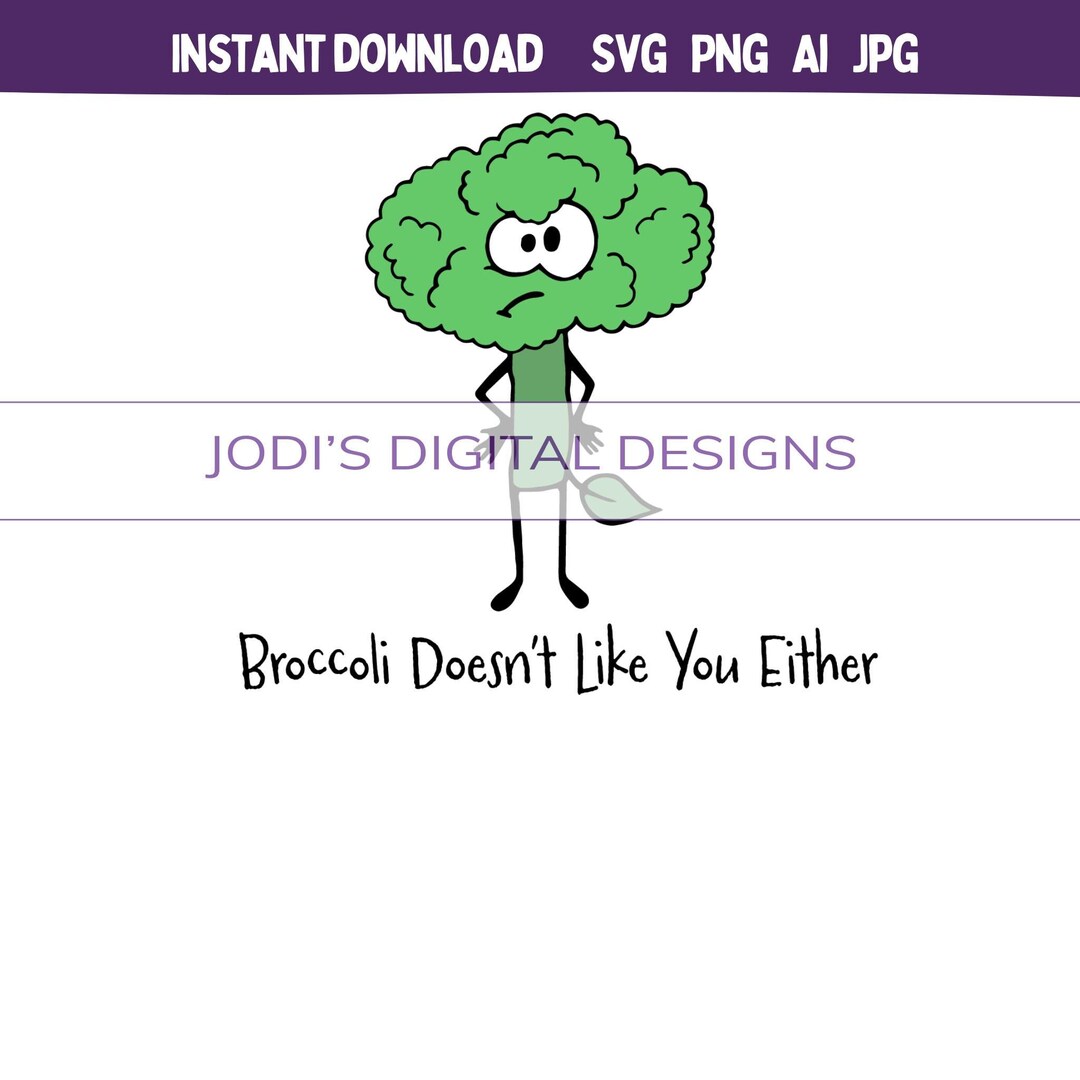 Broccoli Svg, Kawaii Broccoli Svg, Vegetable Svg, Cricut Cut Files, Png ...