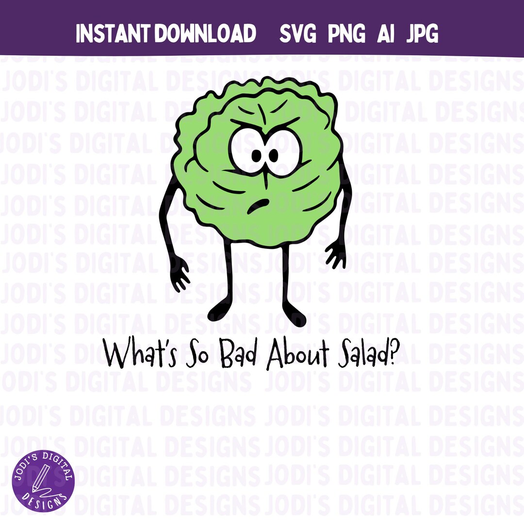 Lettuce Svg, Salad Illustration, Kitchen Wall Art, Cricut Svg, Jpg, Ai ...