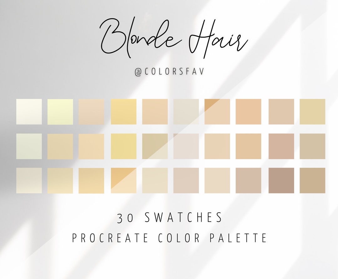 Blonde Hair Procreate Color Palette iPad Procréer Palette De - Etsy