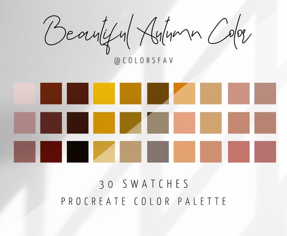 Procreate Color Swatches Autumn Palette Digital Download Etsy Uk
