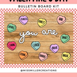 Groovy Valentine: Conversation Hearts Bulletin Board Kit - Etsy