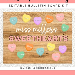 Teacher's Sweethearts Bulletin Board Kit [valentine's Day] [editable ...