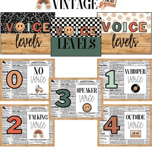 Groovy Vintage Voice Level Classroom Posters - Etsy