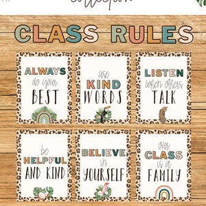 Boho Tropics Class Rules Posters - Etsy