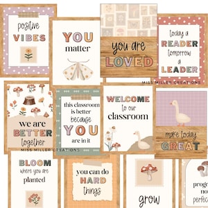 Cottagecore Classroom Quote Posters - Etsy