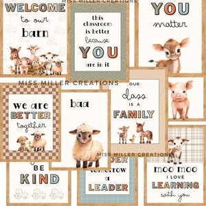 Farm Friends Classroom Quote Posters - Etsy