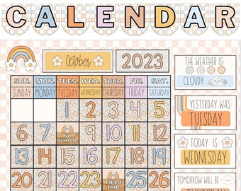 Boho Rainbow Bulletin Board Kit Rainbow Back to School - Etsy