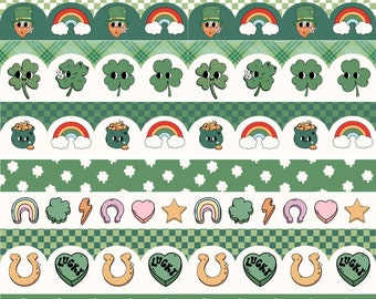 Groovy Greens - St. Patrick's Day - March Bulletin Board Borders - Etsy
