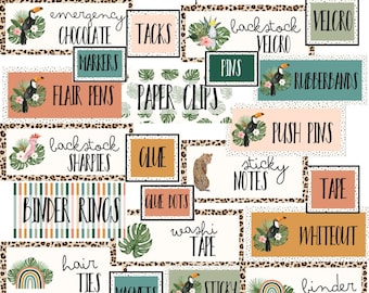 Leopard Teacher Toolbox Labels L Editable - Etsy