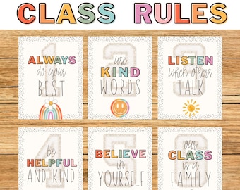 EDITABLE Classroom Rules Posters Printable Bulletin Board Posters ...