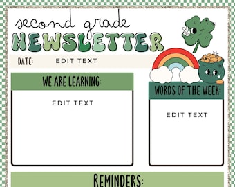 March Teacher Classroom Digital Newsletter. Update Families With Ease ...