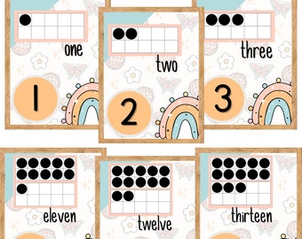 Pastel Rainbow Alphabet and Number Posters, Groovy Classroom Décor - Etsy