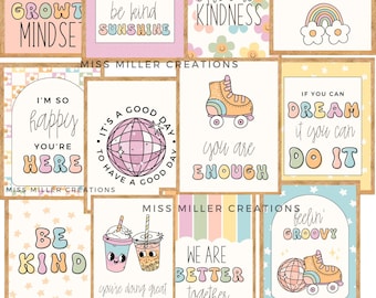 Groovy Pastel Hand Signals Classroom Posters editable - Etsy