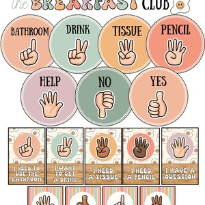 The Breakfast Club Hand Signals Classroom Posters [editable] - Etsy UK