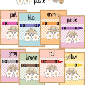 Groovy Pastel Classroom Color Posters - Etsy
