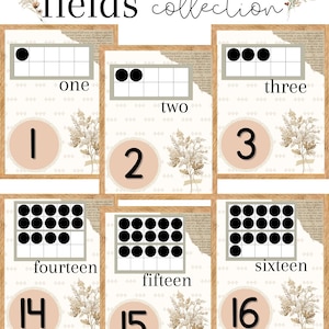 Wildflower Fields Classroom Number Posters - Etsy
