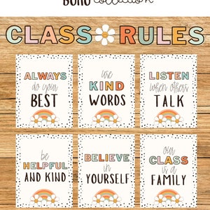 Meet the Teacher Editable Canva Template Boho Rainbow - Etsy Canada