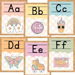 Groovy Pastel Classroom Alphabet Posters - Etsy